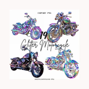 Motorcycle Clipart Png, 19 Holographic Glitter Motorbike Images ...
