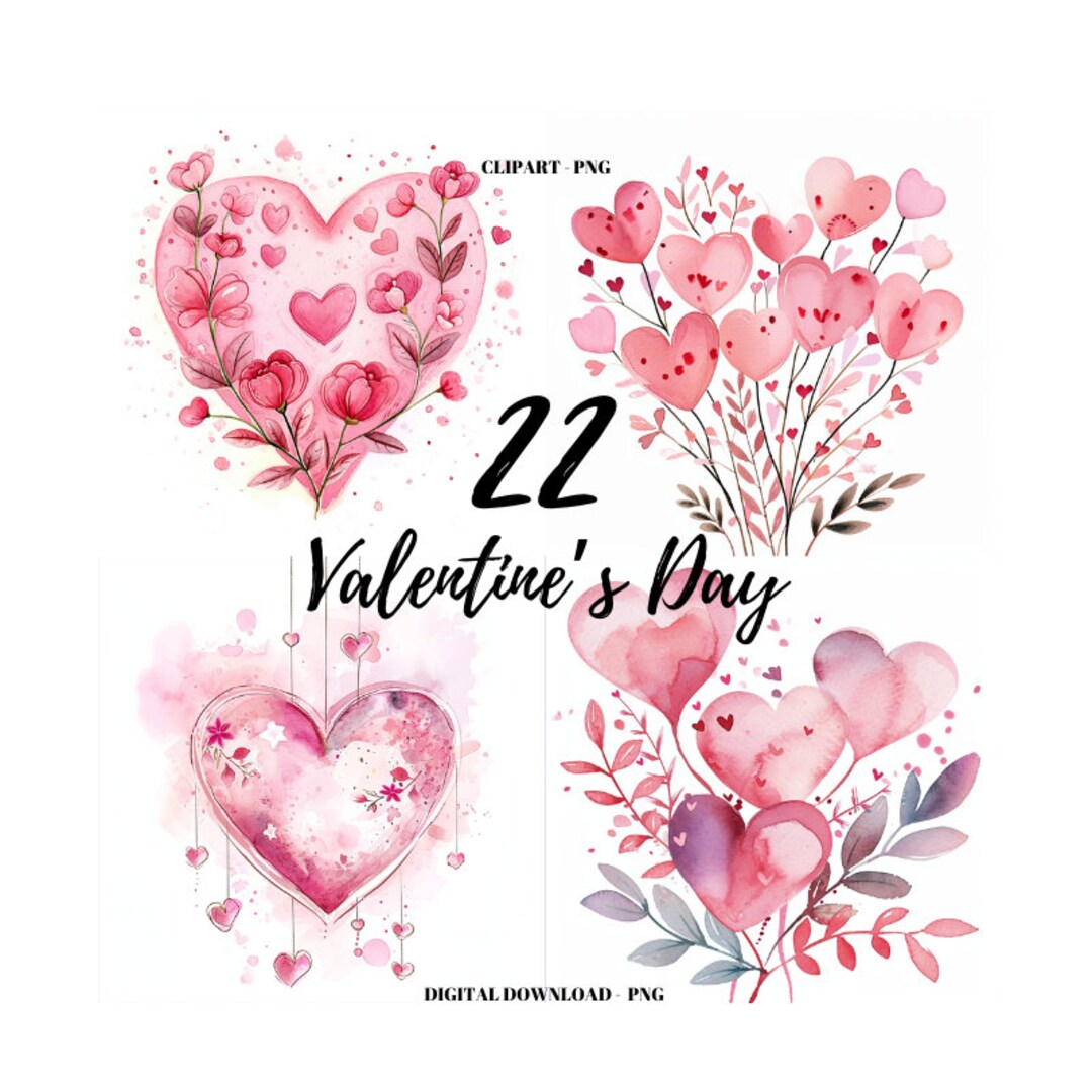 Heart Clipart, 22 Pink Love Images, Valentines Day Clipart, Pink ...