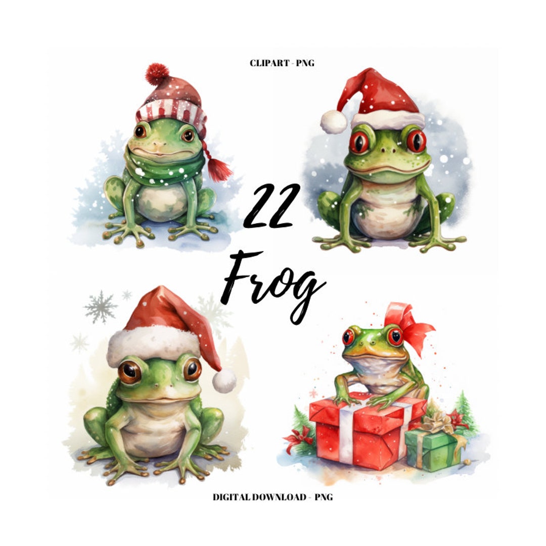 Christmas Frog PNG Clipart: 22 Xmas Images (digital Download) - Etsy