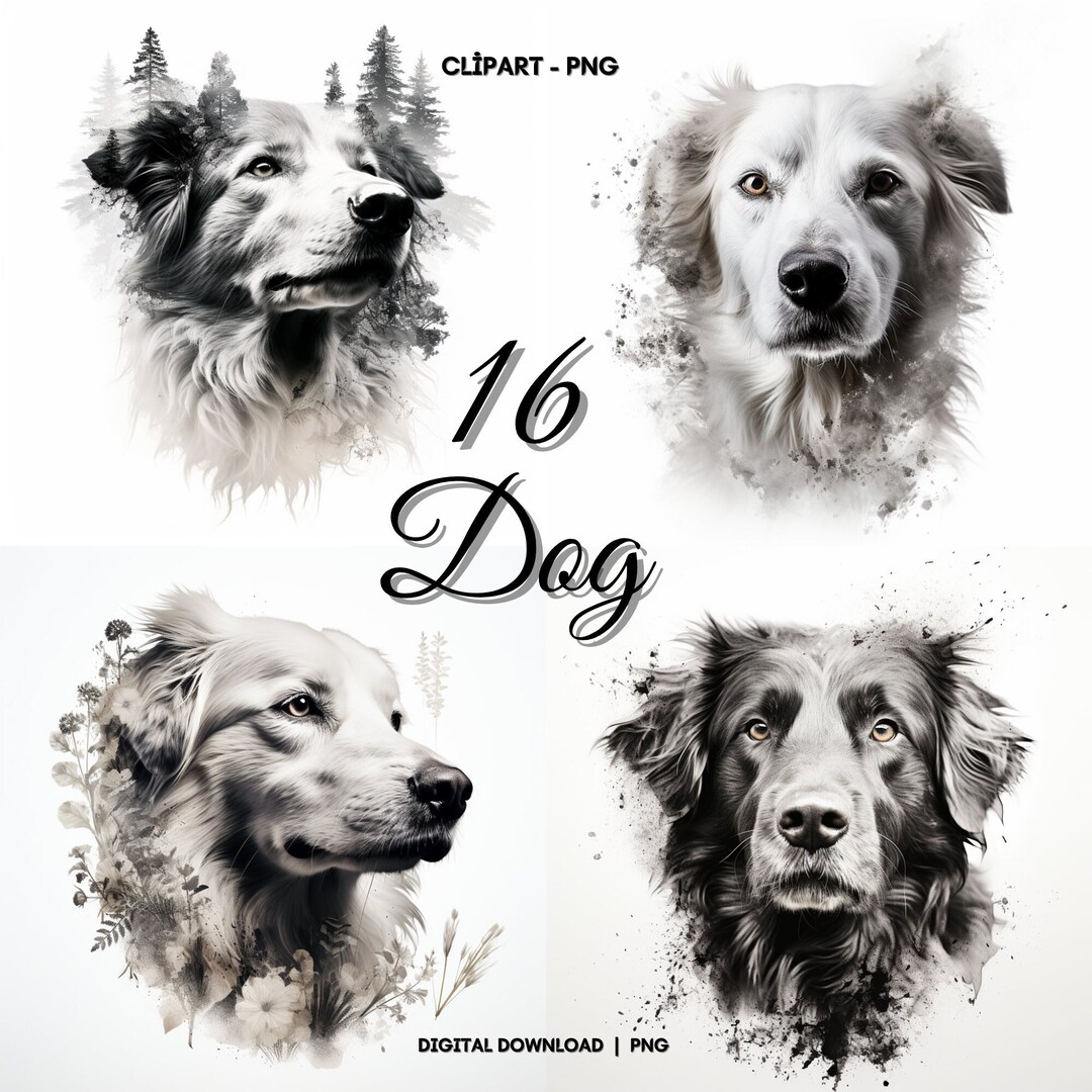 Dog Clipart PNG, 16 Watercolor Dog PNG, Soft Dog Images Bundle, Pet ...