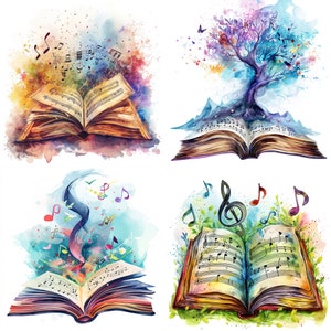 Music Book Clipart PNG, 20 Musical Fantastic Books, Instant Download ...
