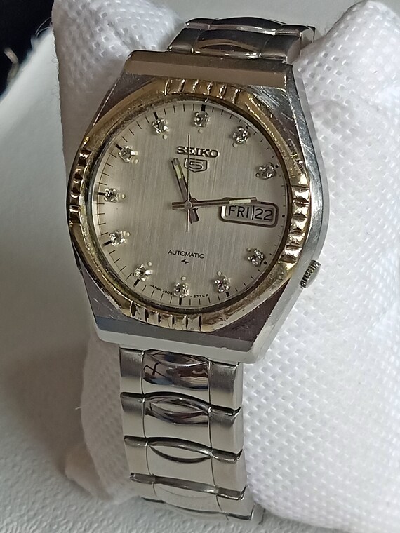 Og Vintage Seiko 5 Diamond Dial Men's Watch Highly Ra… - Gem