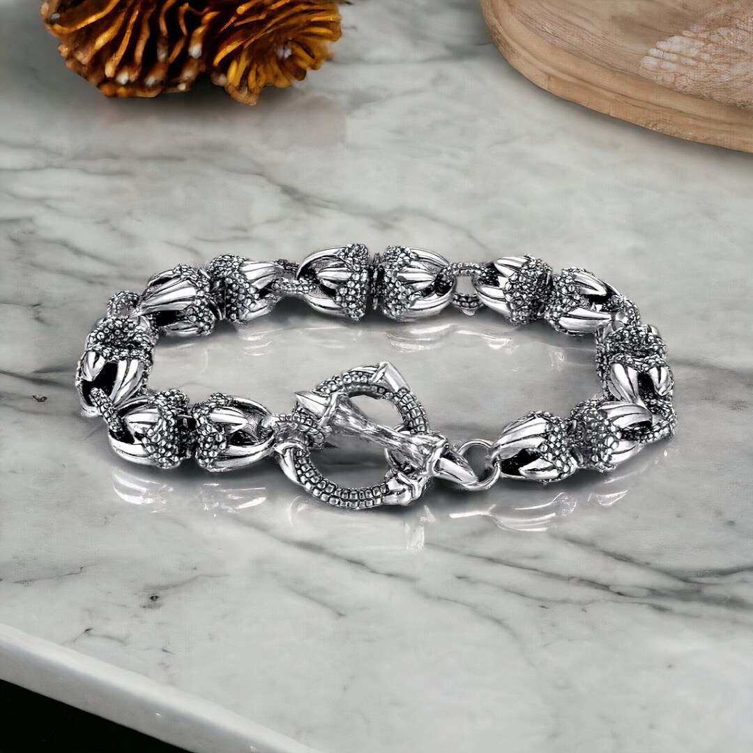 Dragon Claw Bracelet Dragon Mens Viking Bracelet Mens - Etsy