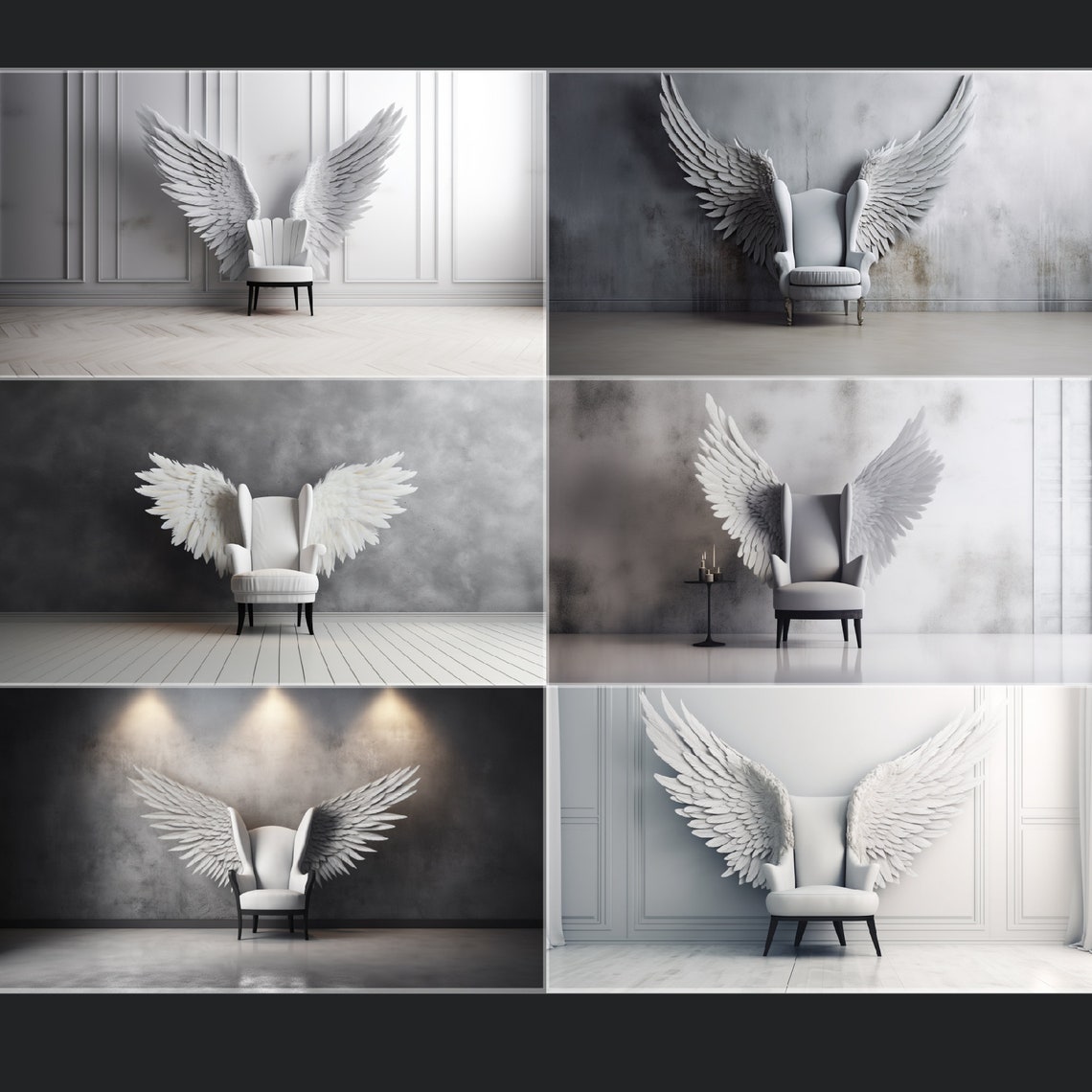 15 Angel Wings Chair Digital Backdrop White Angel Wings - Etsy