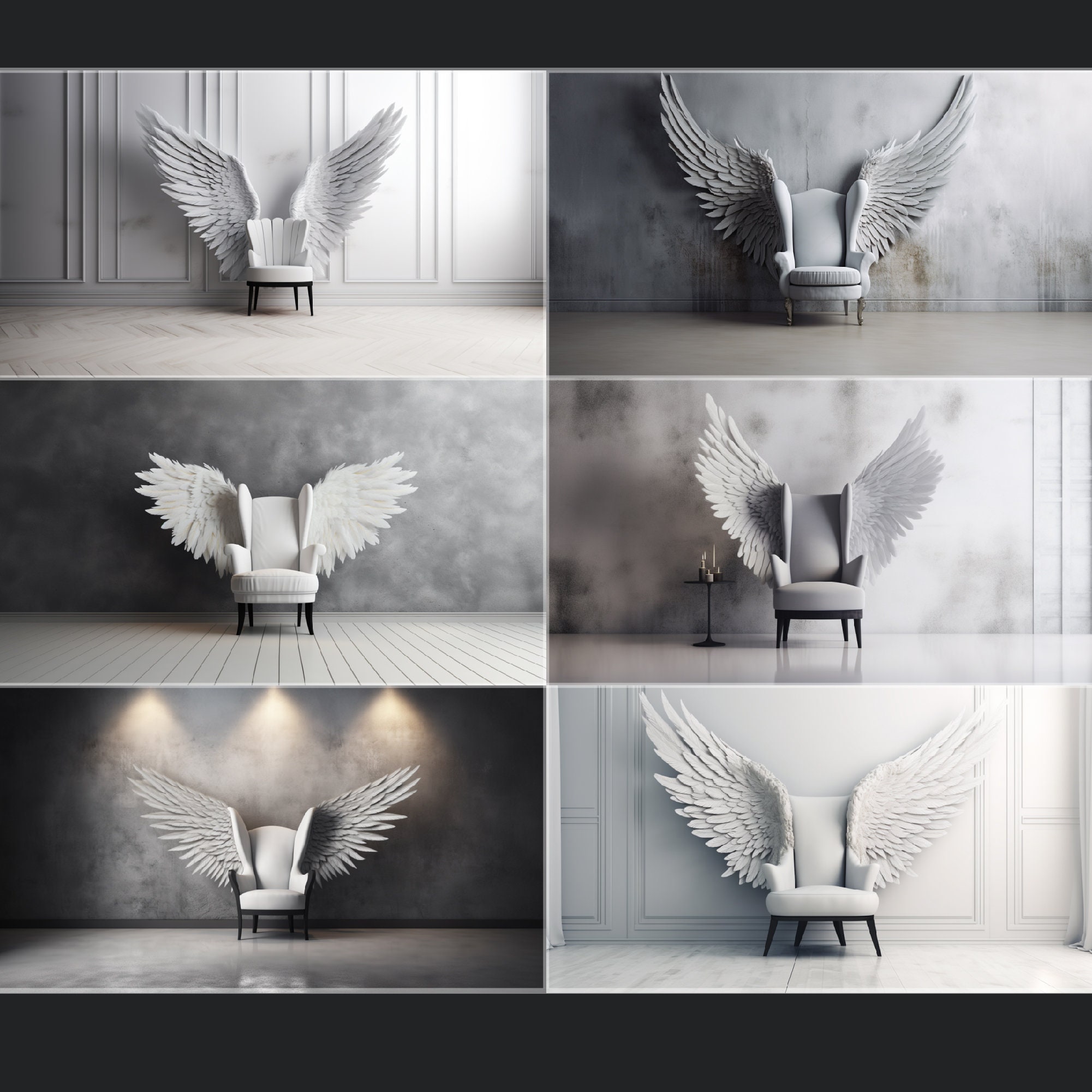 15 Angel Wings Chair Digital Backdrop White Angel Wings - Etsy