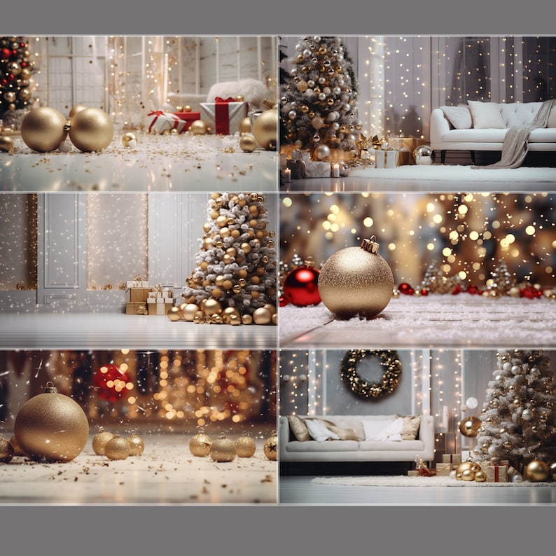 15 Christmas Family Kids Photoshoot Digital Backdrop, Cozy Studio ...
