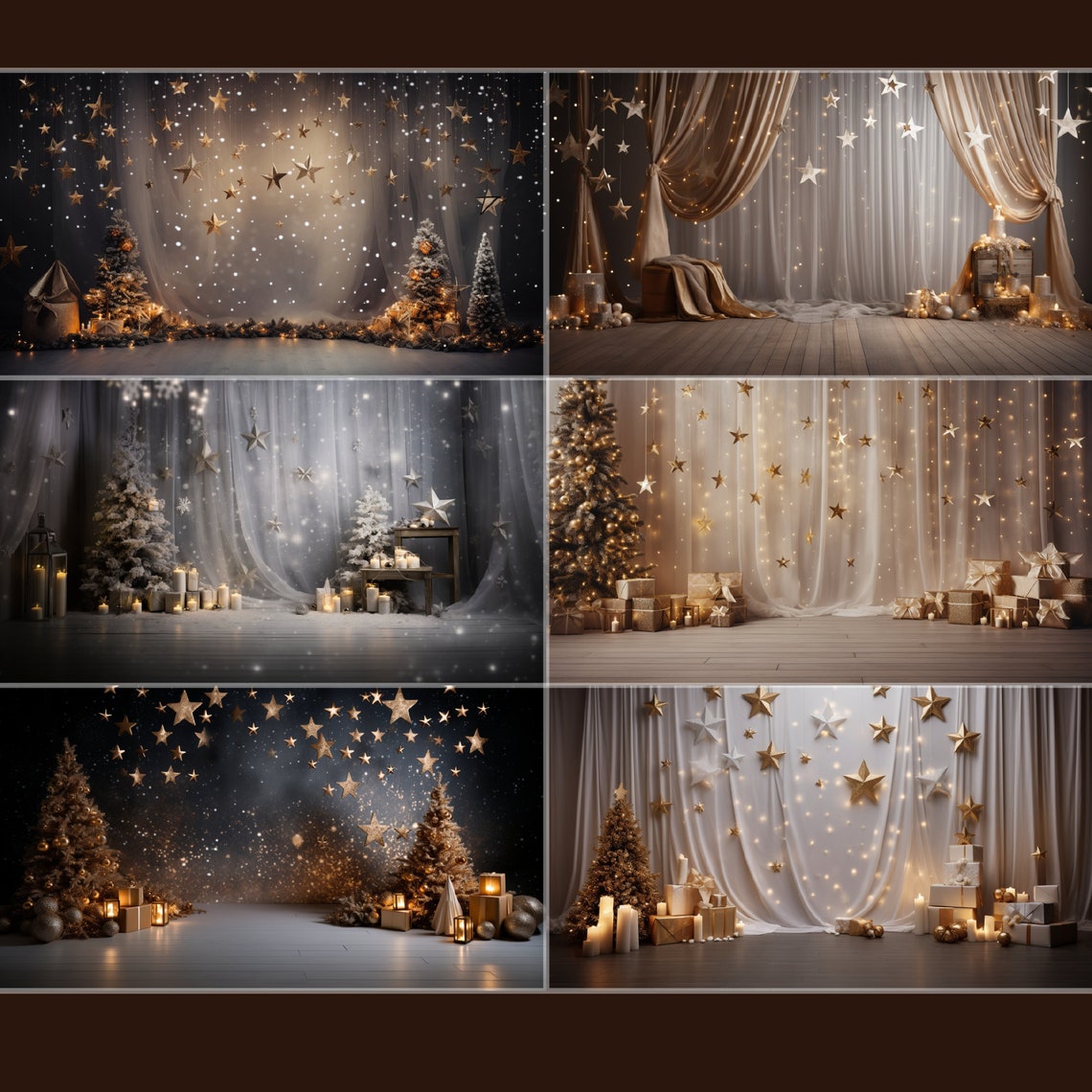 20 Christmas Family Kids Photoshoot Digital Backdrop, Cozy Studio ...
