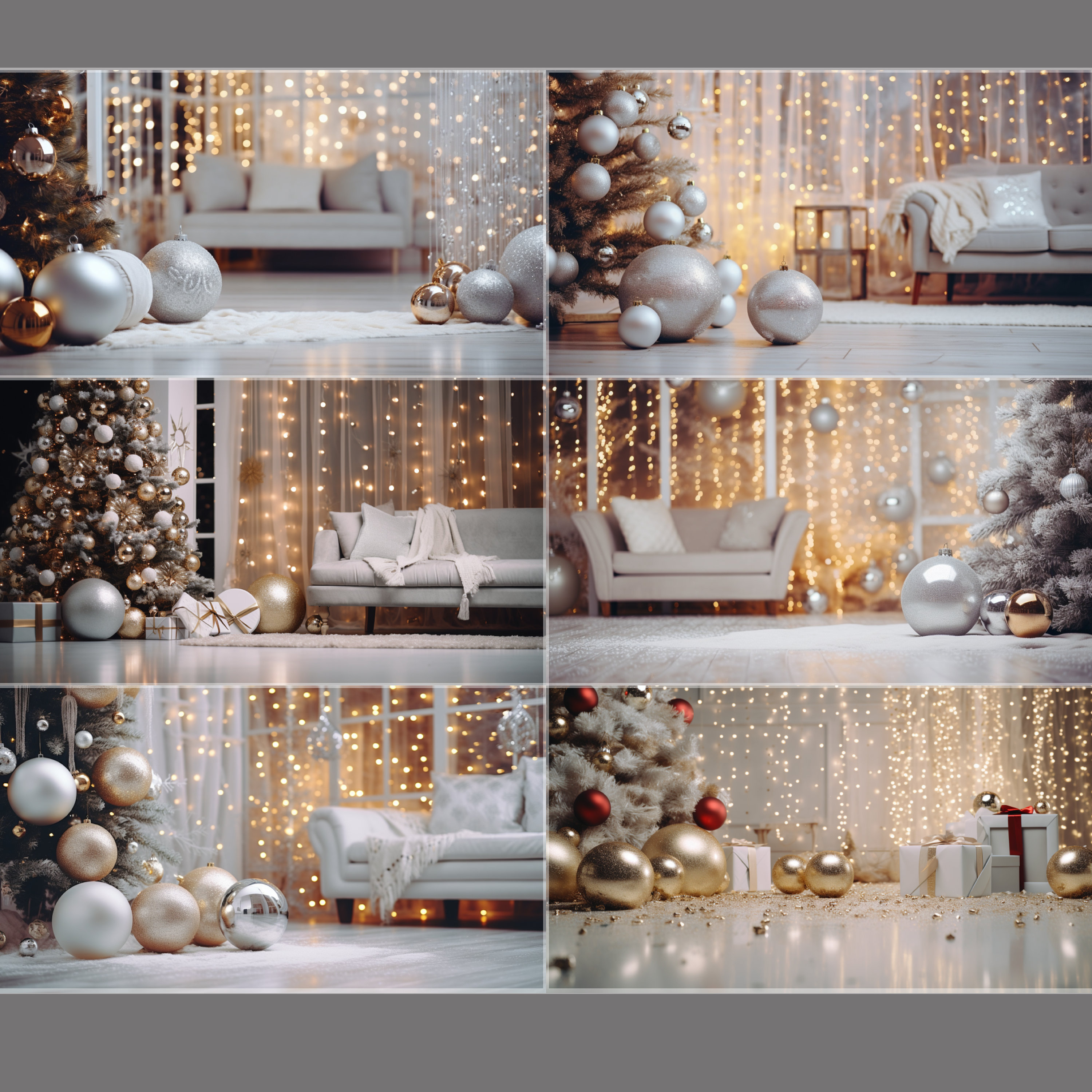 15 Christmas Family Kids Photoshoot Digital Backdrop, Cozy Studio ...