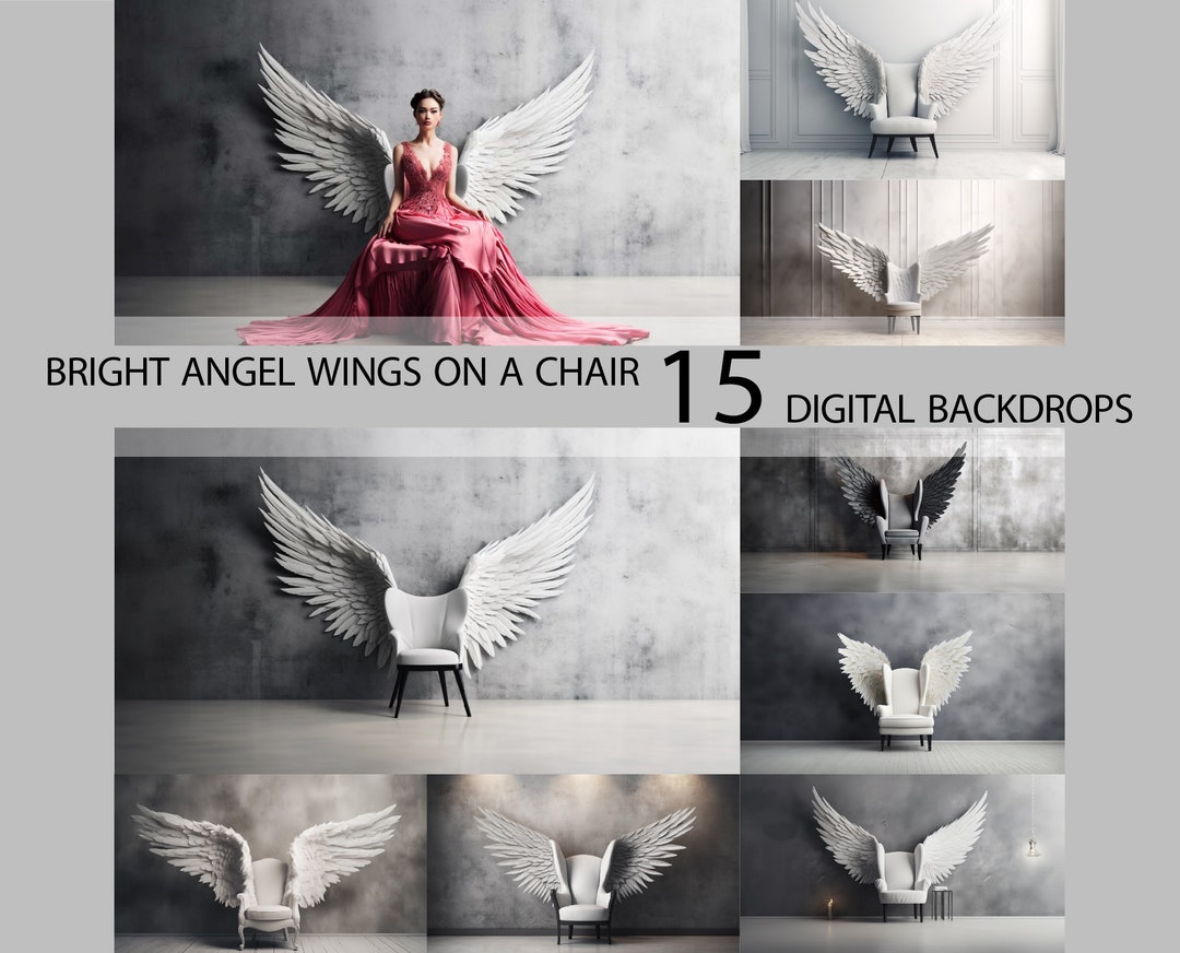 15 Angel Wings Chair Digital Backdrop White Angel Wings - Etsy