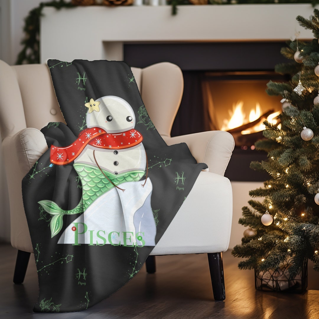 Pisces Blanket | Christmas Plush Velveteen Blanket | Holiday Gift ...