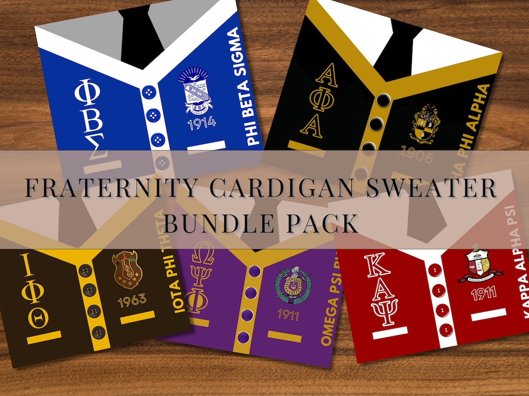 Black Fraternity Cardigan Sweater Tumbler Wrap, Sublimation, 20 Oz ...