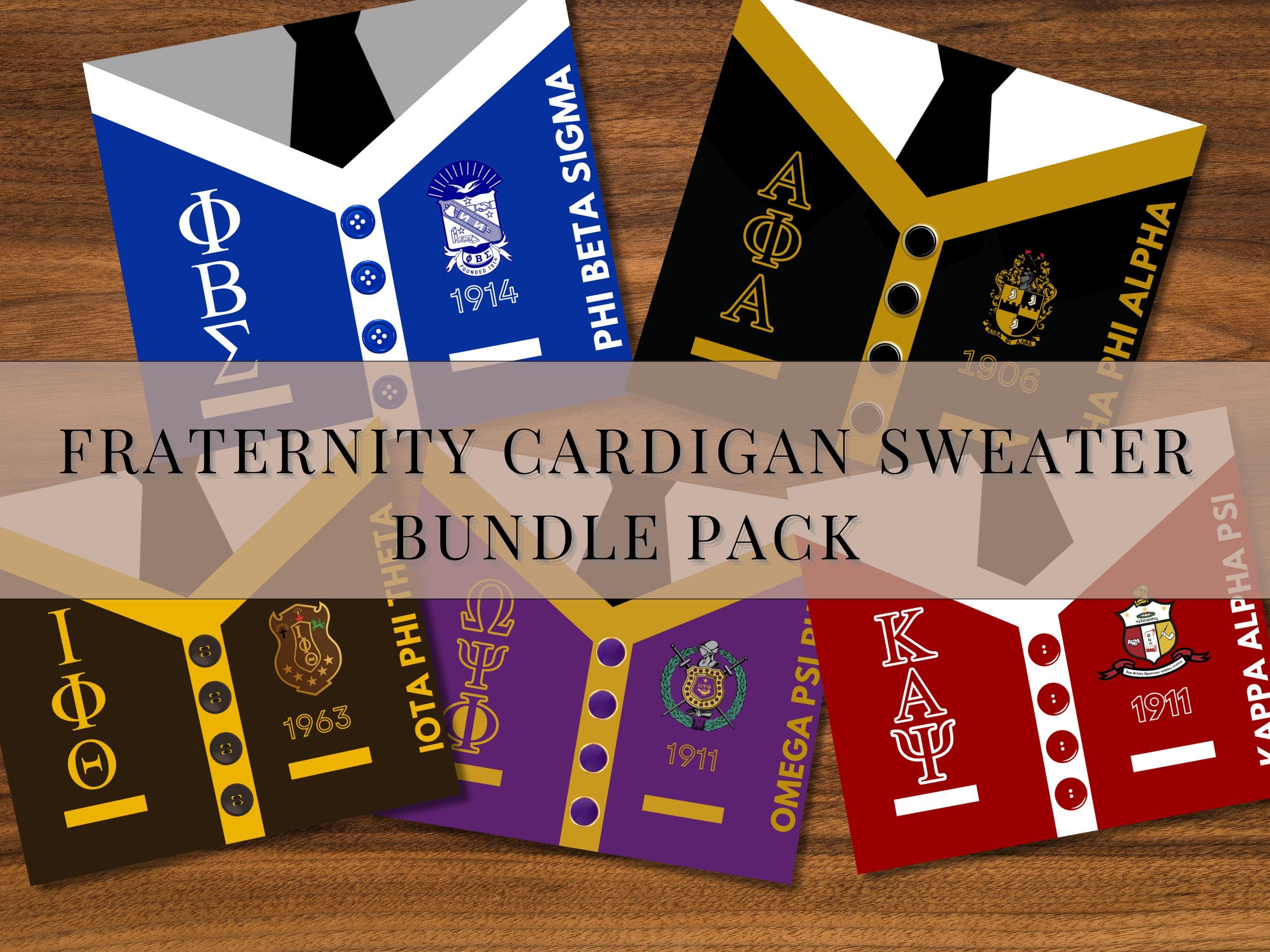 Black Fraternity Cardigan Sweater Tumbler Wrap, Sublimation, 20 Oz ...
