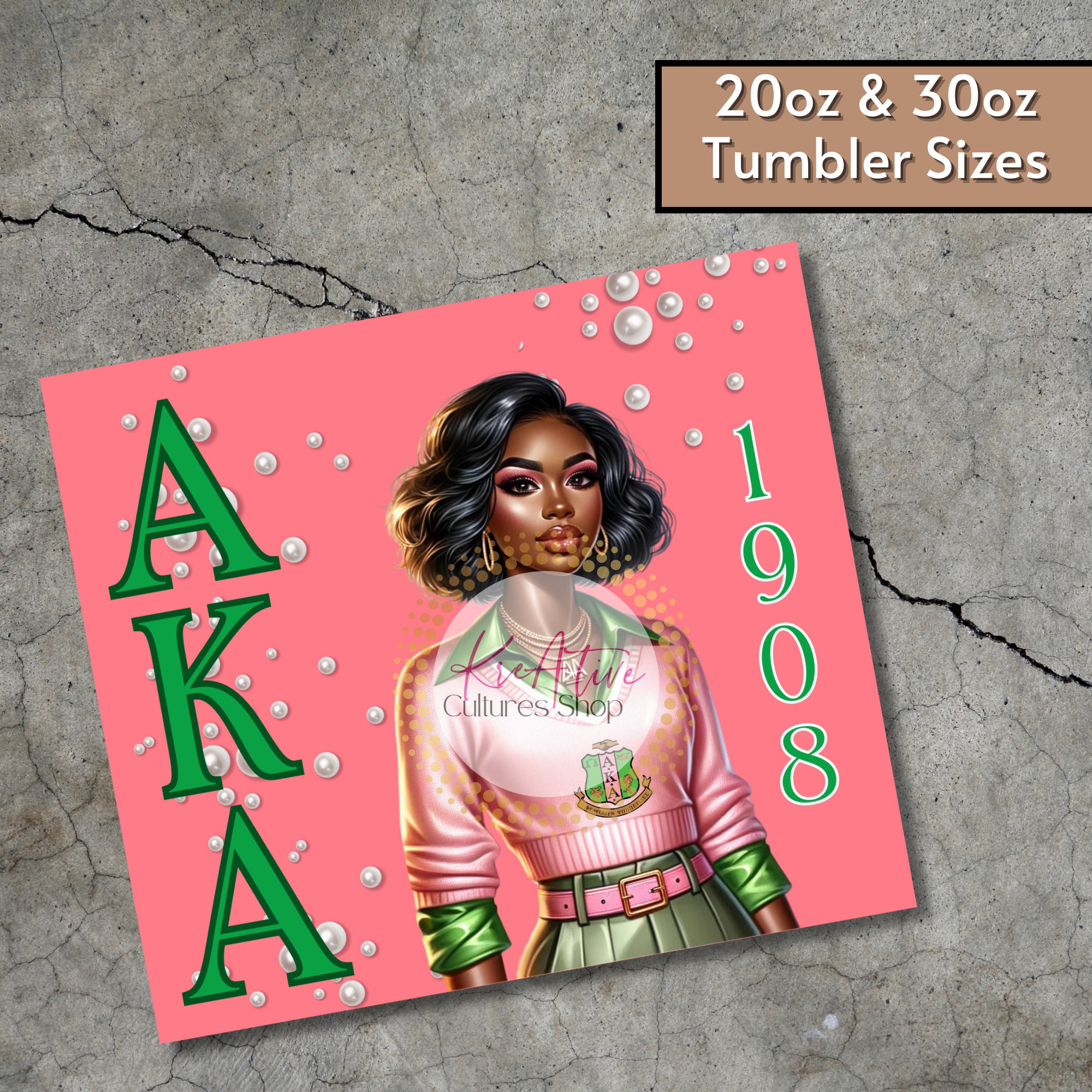 Alpha Kappa Alpha Tumbler Wrap, Sorority, Sublimation, Skinny 20-30oz ...