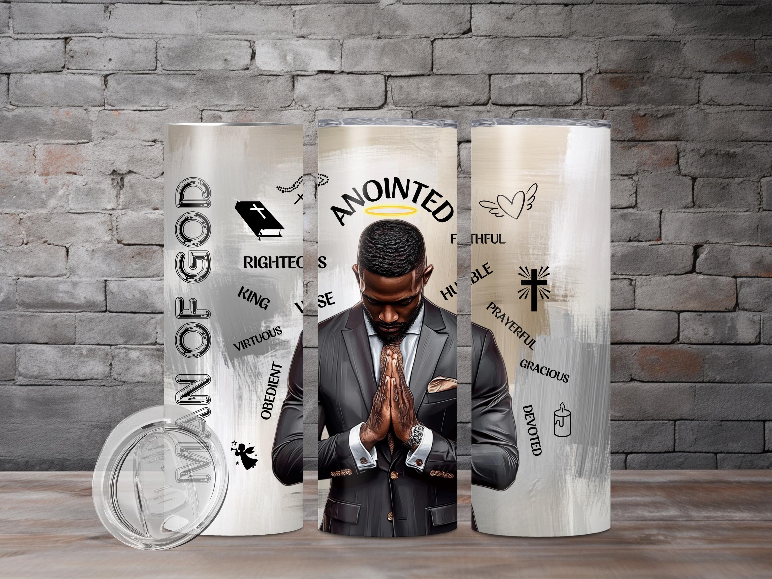 Man of GOD | Men Tumbler Wrap | 20 Oz Skinny | Sublimation | Black Man ...