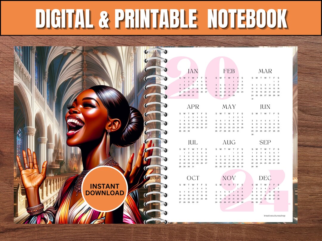 Radiant Worship Notebook Printable Notebook Digital Notebook Print on ...