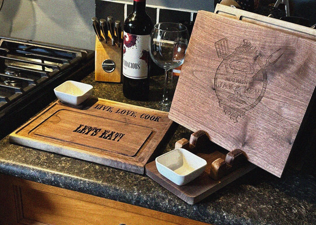 Custom Steak Board Set Come With 2 Steak Boards, Bread Board and Stand ...
