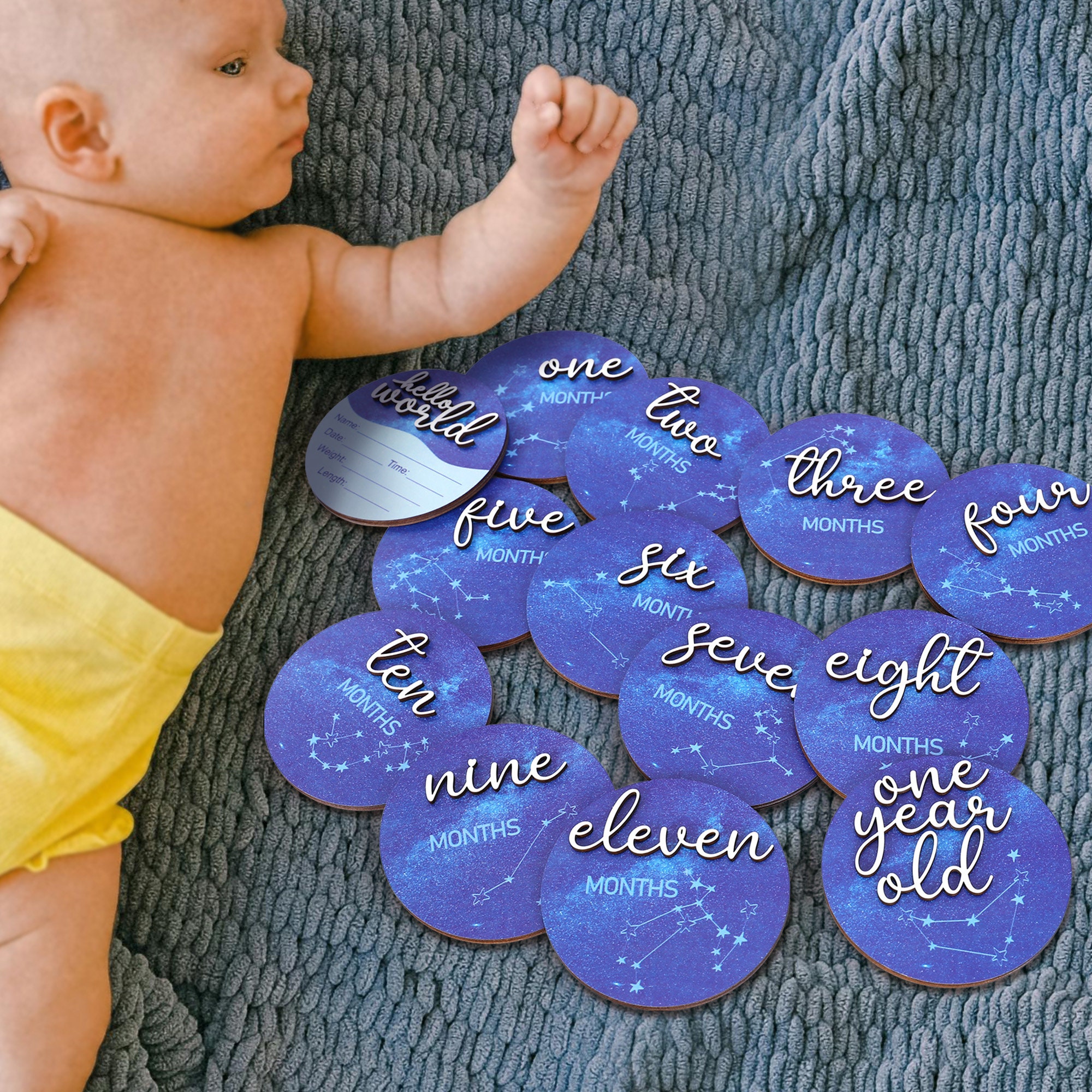 Baby Announcement Sign With Birth Stats, Matching Name Plate, Baby Name ...