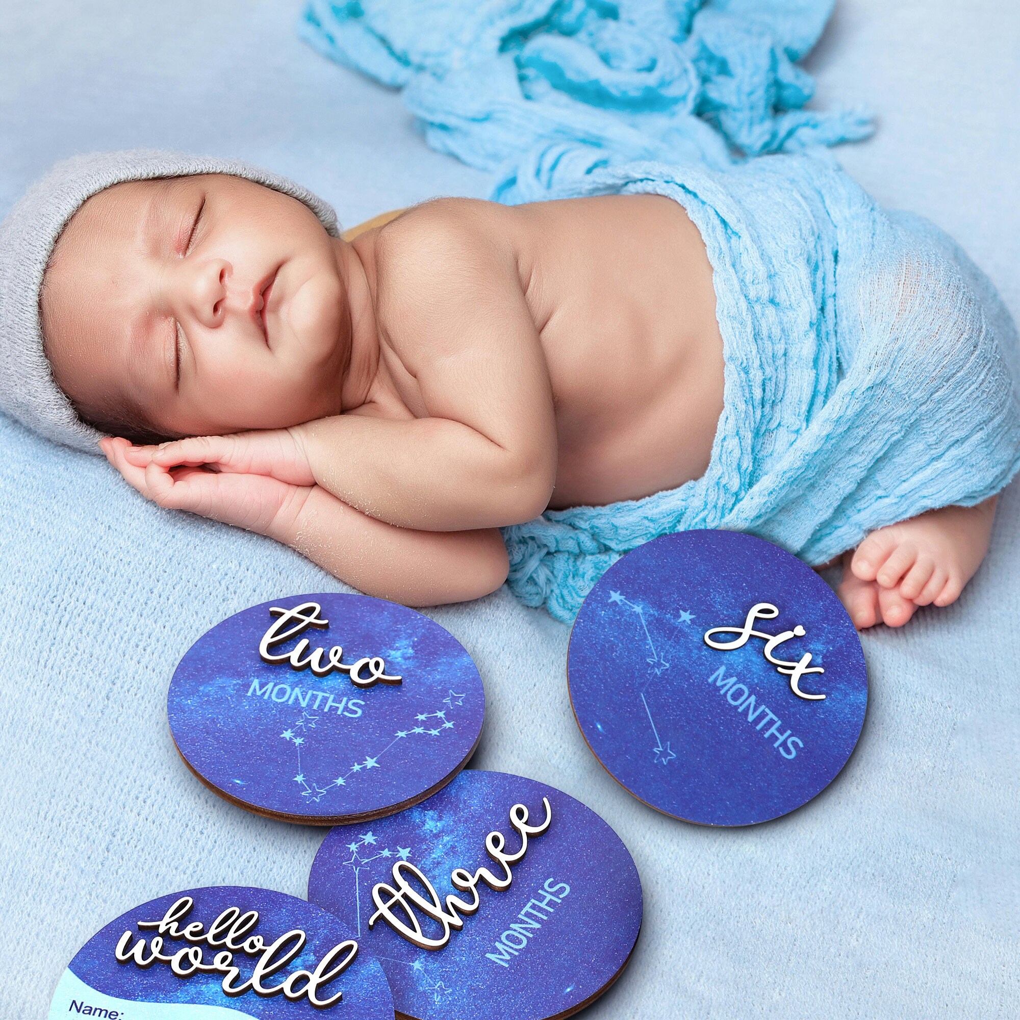 Baby Announcement Sign With Birth Stats, Matching Name Plate, Baby Name ...