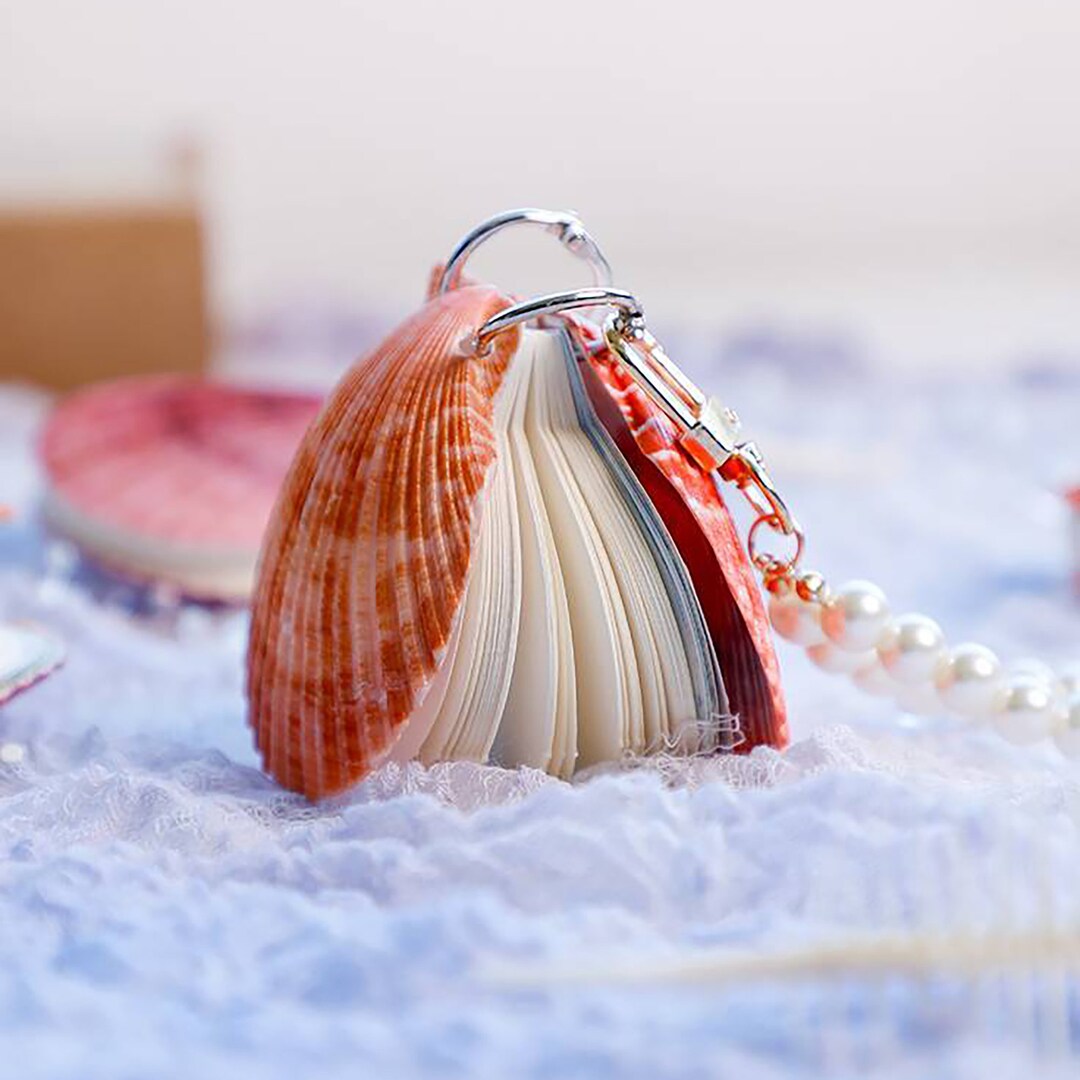 Personalized Note Pad, Scallop Shell Art Journal, Handmade Art Nature ...