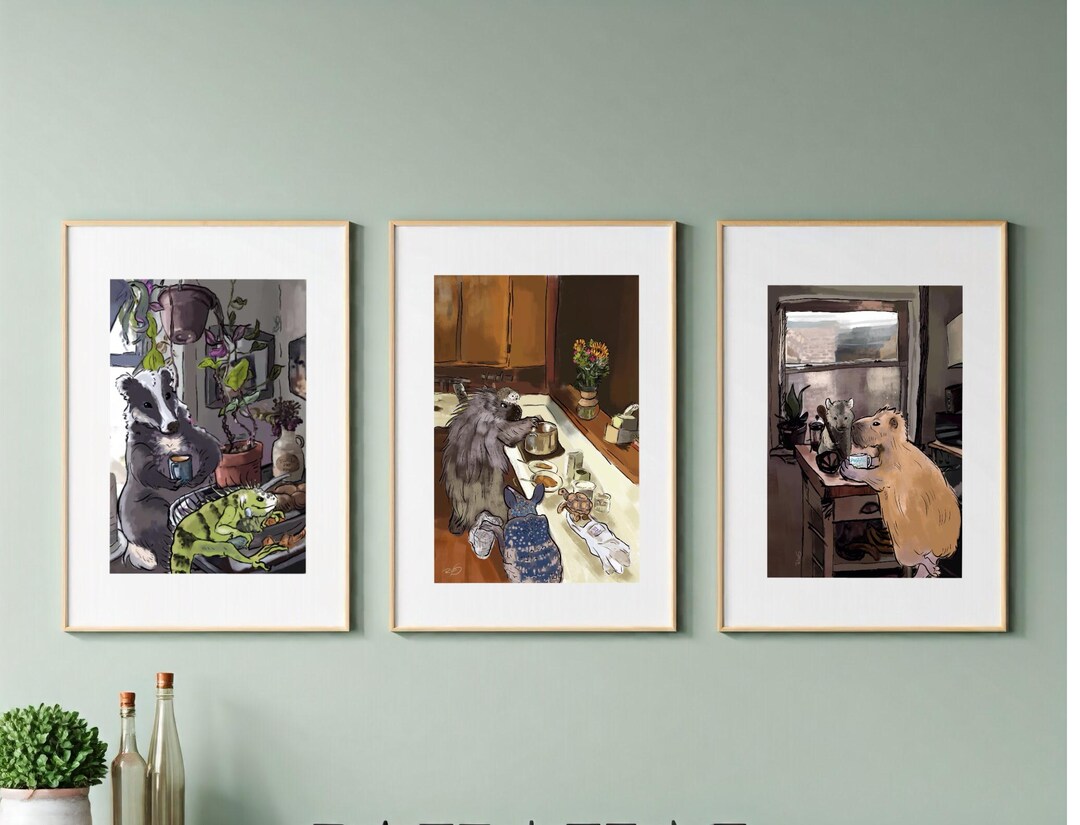 Animals Cooking in the Kitchen Printable Wall Art - Etsy