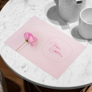 Pink Flower Birthday Card, Printable Greeting Card (PDF+JPEG) - Etsy