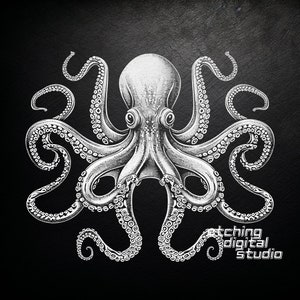 Octopus PNG for CNC Laser Engrave, Laser Burn, Glowforge File ...