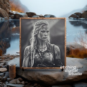 Viking Girl PNG for CNC Laser Engrave, Laser Burn, Glowforge File ...