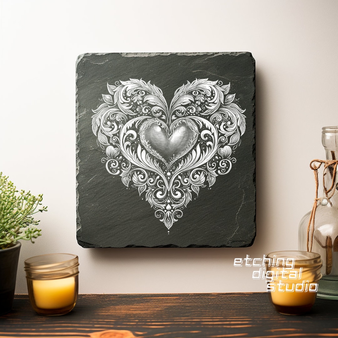 Heart PNG for CNC Laser Engrave, Laser Burn, Glowforge File, Lightburn ...