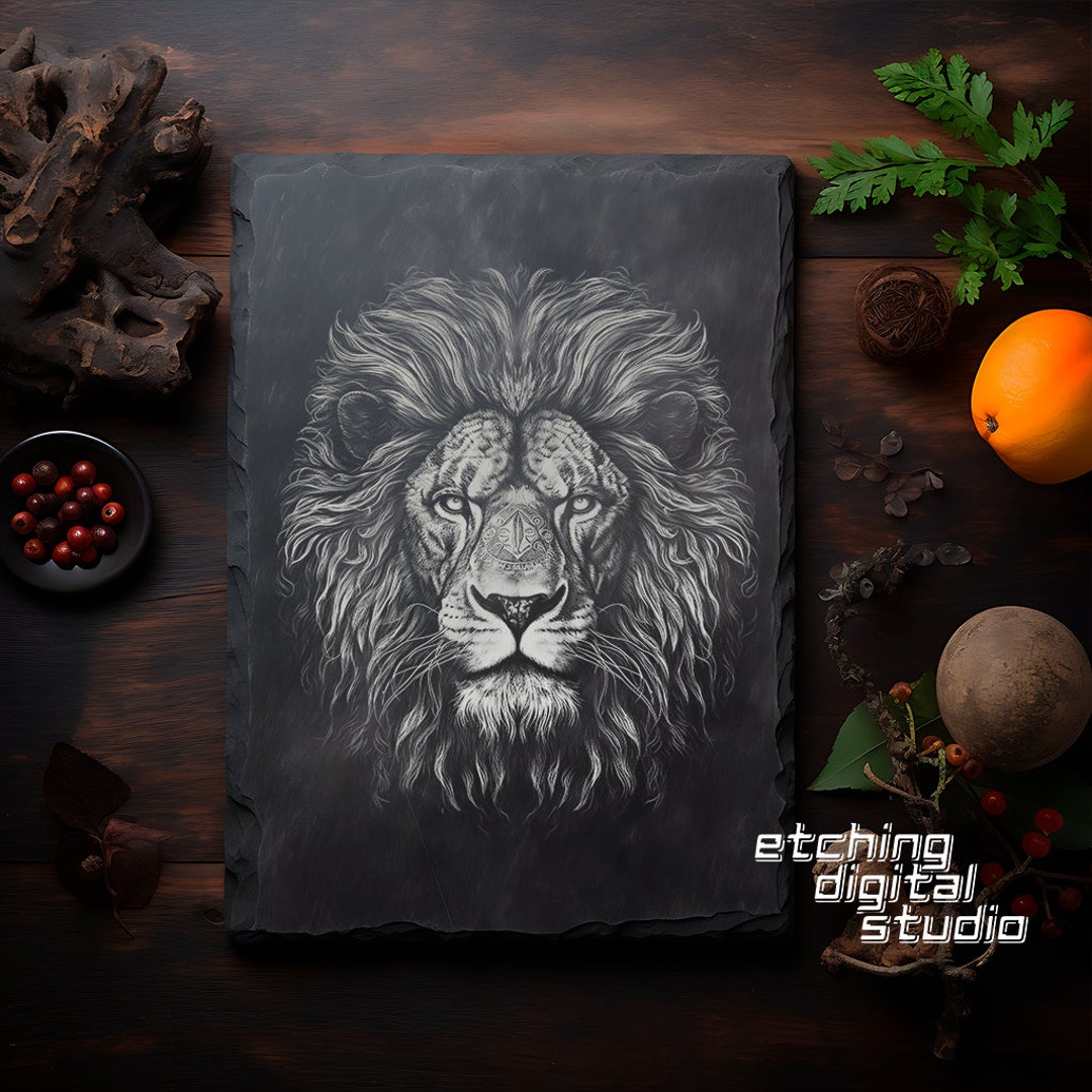 Ancient Lion PNG for CNC Laser Engrave, Laser Burn, Glowforge File ...
