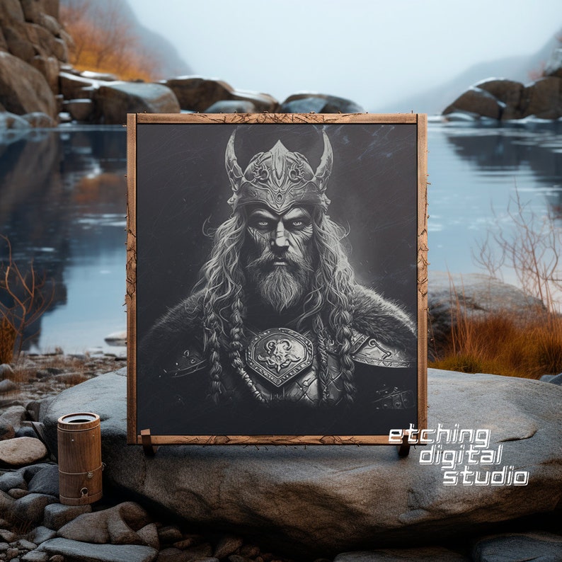 Viking Warrior PNG for CNC Laser Engrave, Laser Burn, Glowforge File ...