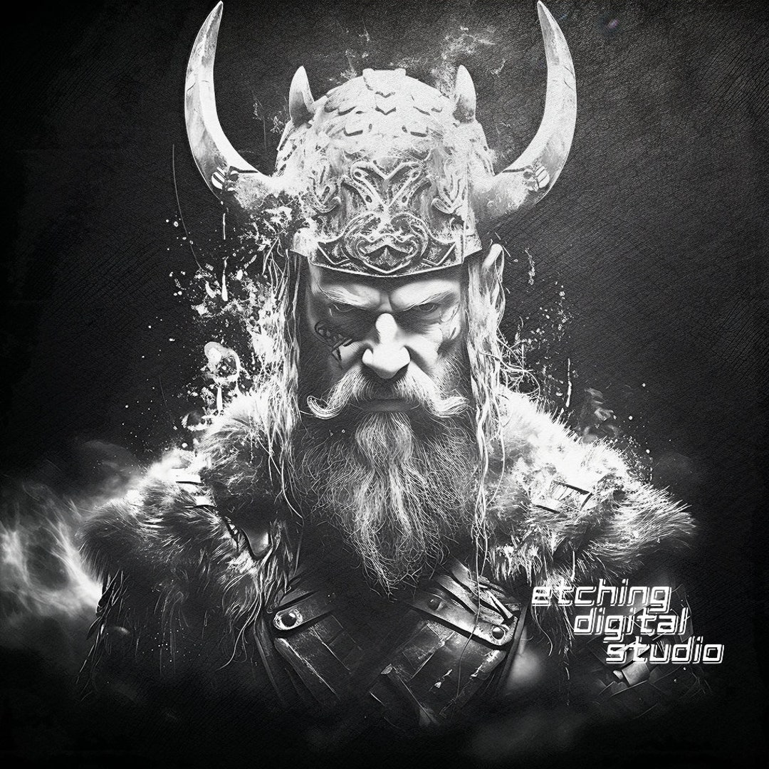 Viking PNG for CNC Laser Engrave, Laser Burn, Nordic Warrior, Wall Art ...