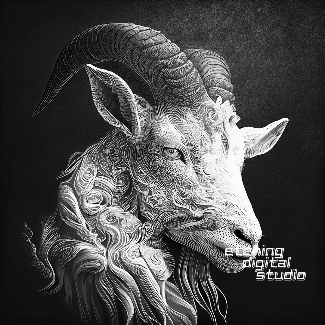 Goat PNG for CNC Laser Engrave, Laser Burn, Glowforge File, Lightburn ...