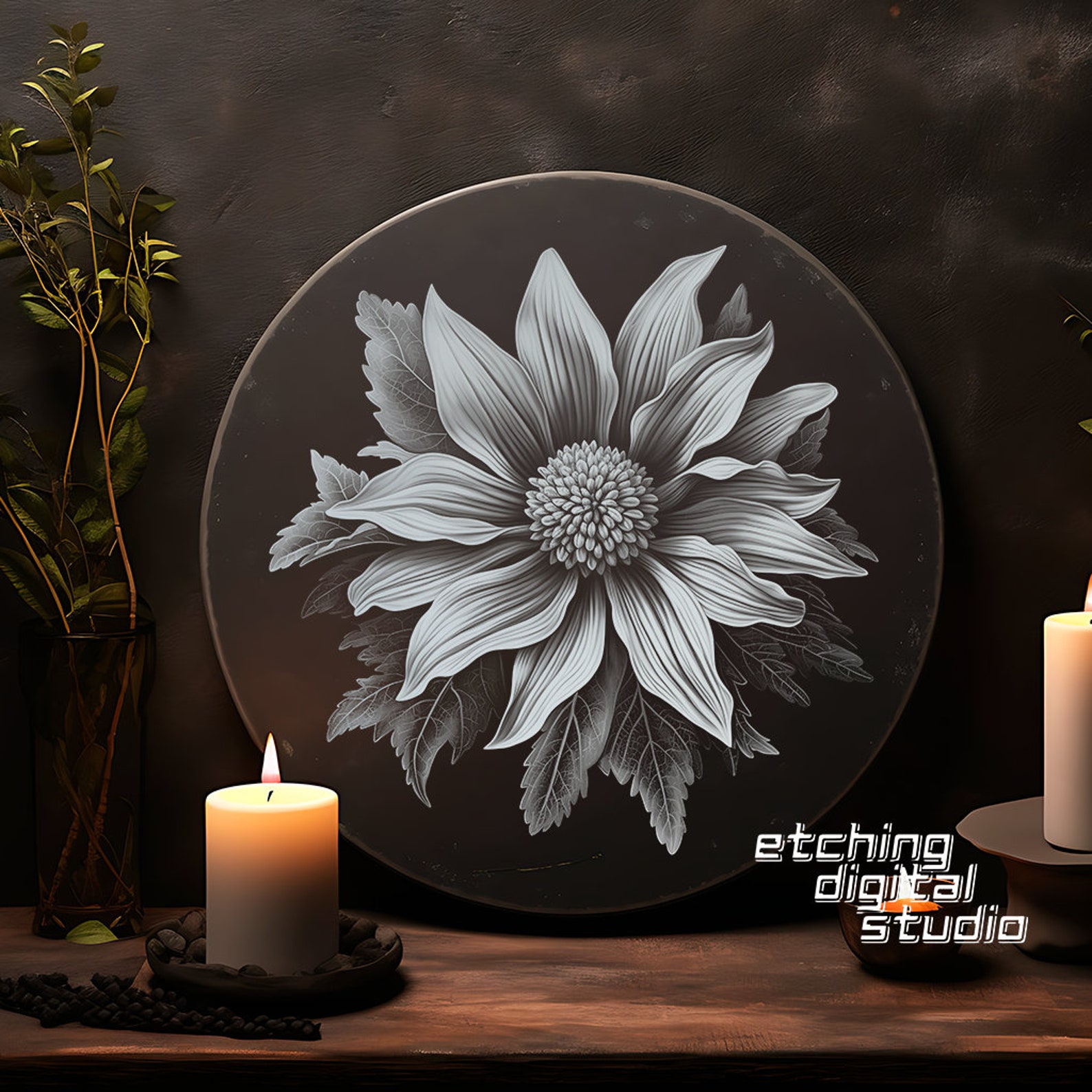 Flower PNG for CNC Laser Engrave Laser Burn Glowforge File - Etsy