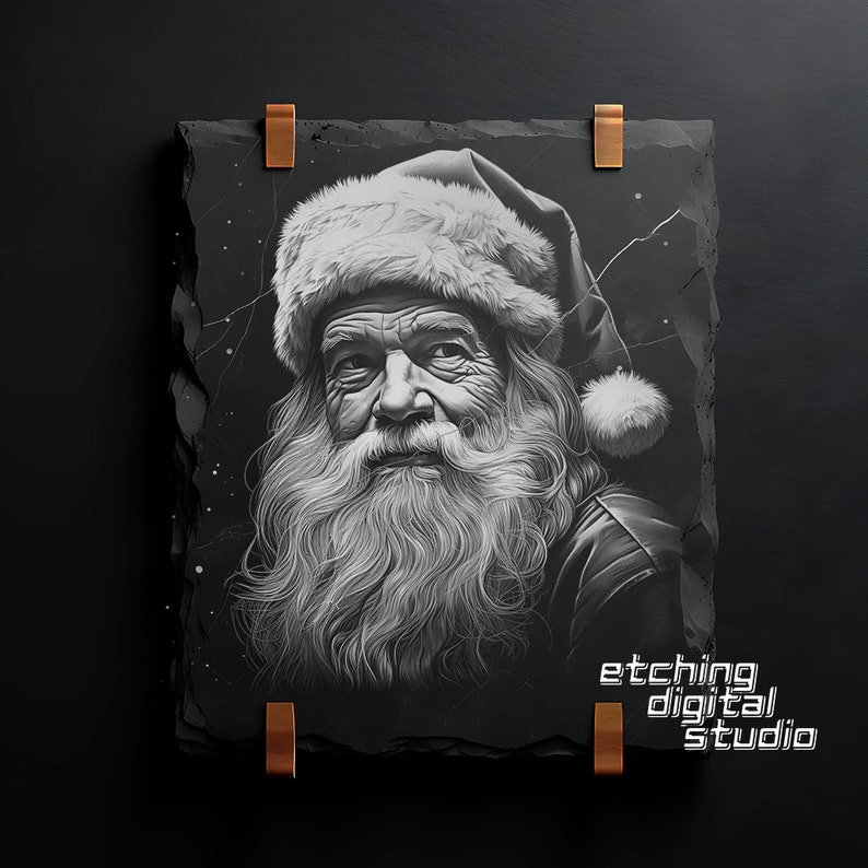 Santa Portrait PNG for CNC Laser Engrave Laser Burn - Etsy