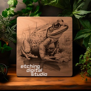 Frog PNG for CNC Laser Engrave, Laser Burn, Glowforge File, Lightburn ...