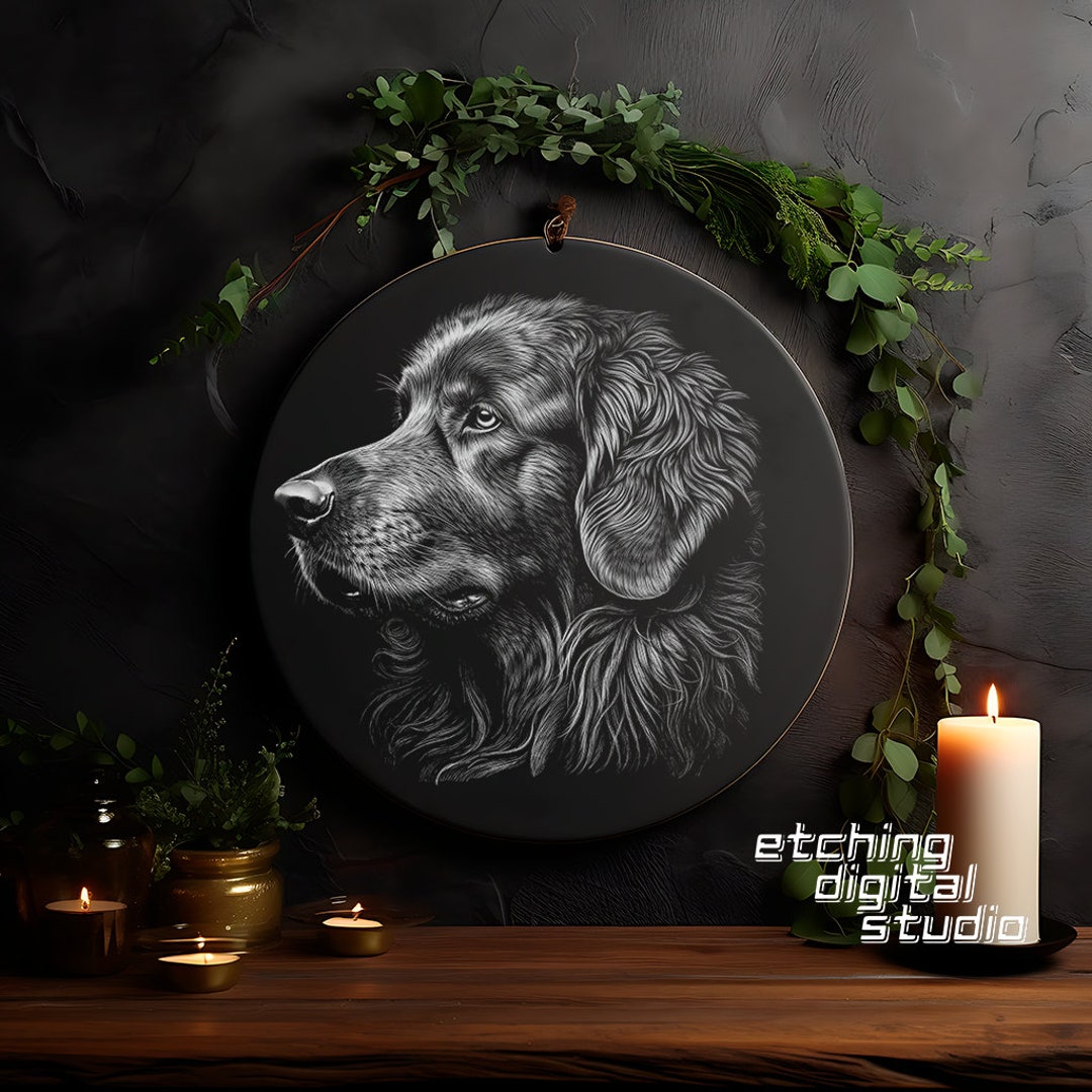 Dog PNG for CNC Laser Engrave, Laser Burn, Glowforge File, Lightburn ...