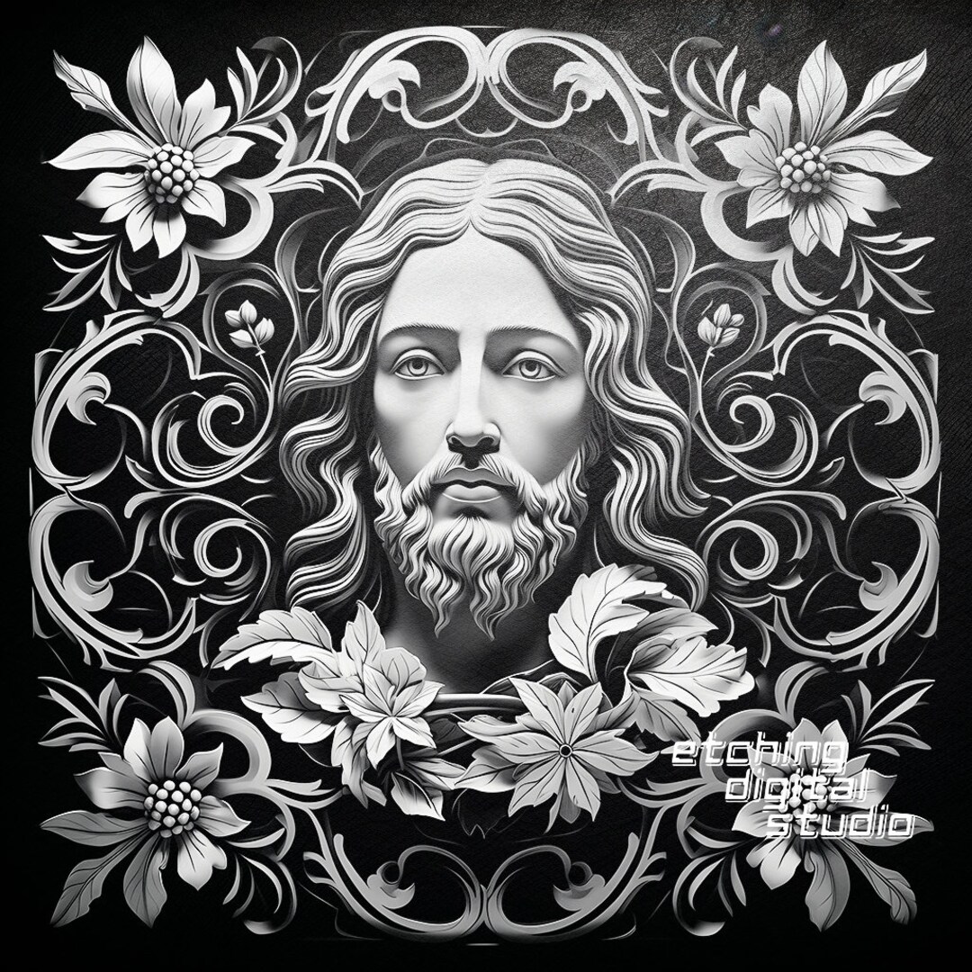 Jesus PNG for CNC Laser Engrave, Laser Burn, Glowforge File, Lightburn ...