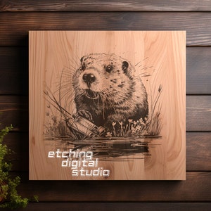 Beaver PNG for CNC Laser Engrave, Laser Burn, Glowforge File, Lightburn ...