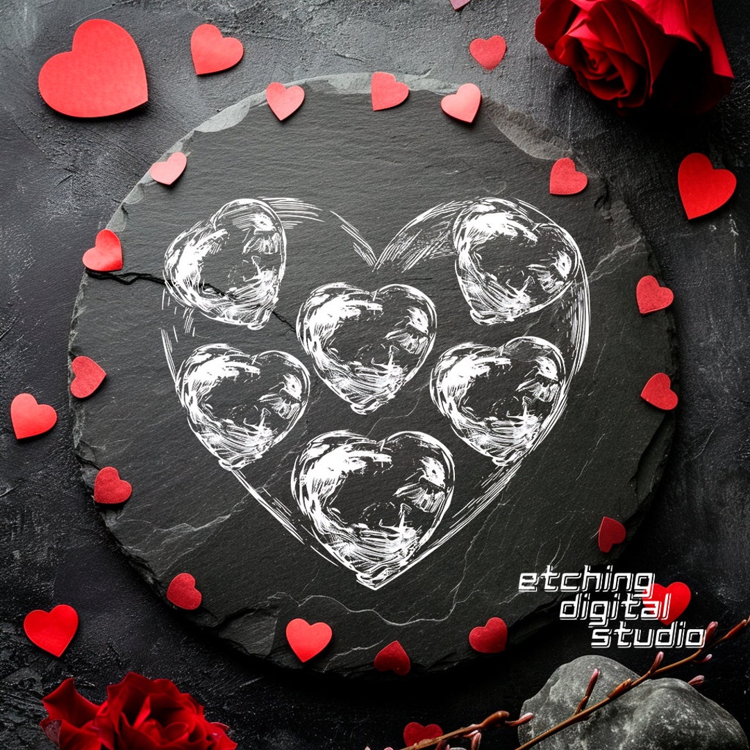 Heart Slate PNG | Slate Coasters Engraved | Slate Boards Etching | DIY ...
