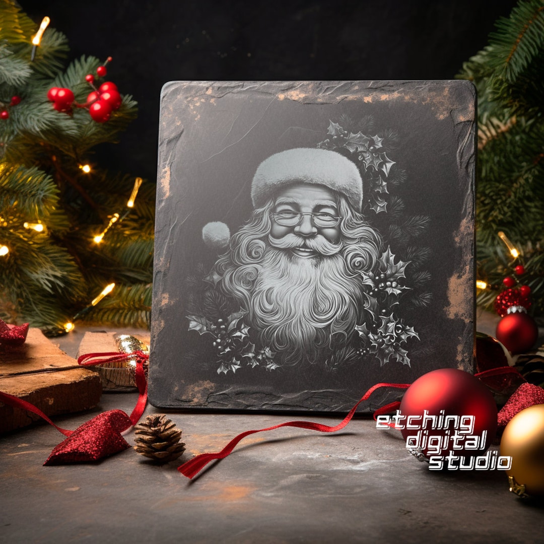 Santa Claus PNG for CNC Laser Engrave, Laser Burn, Glowforge File ...