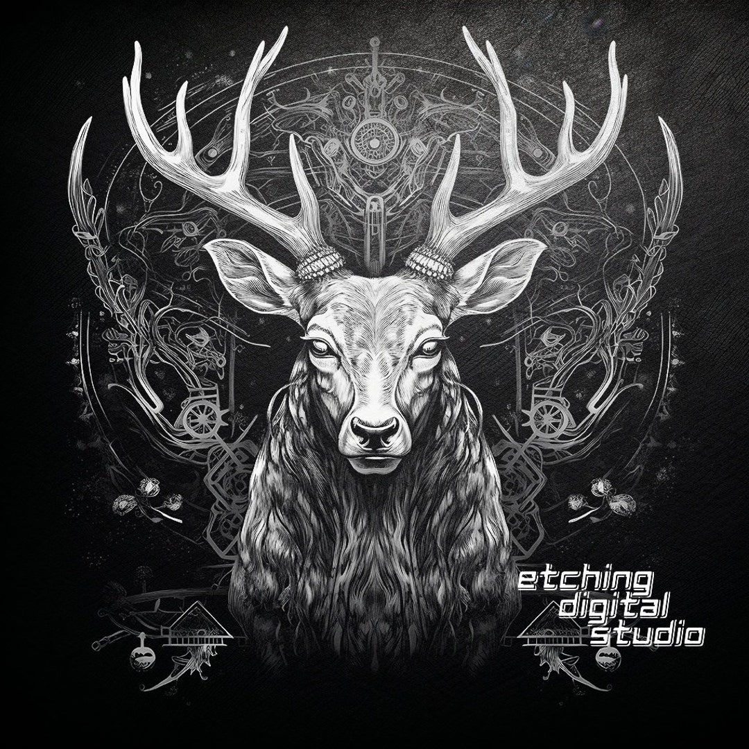 Deer PNG for CNC Laser Engrave, Laser Burn, Glowforge File, Lightburn ...