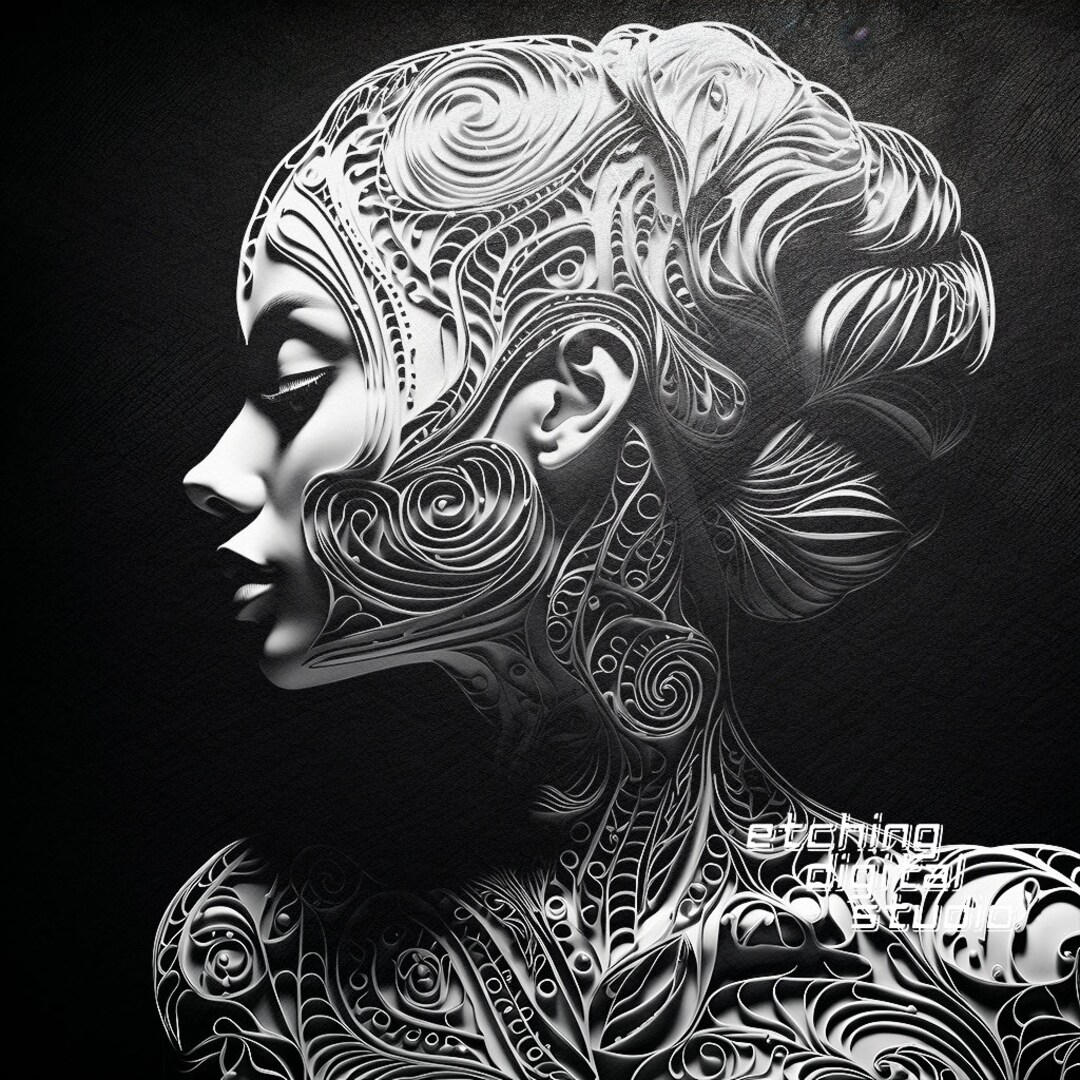 Illusion Girl PNG for CNC Laser Engrave, Laser Burn, Glowforge File ...