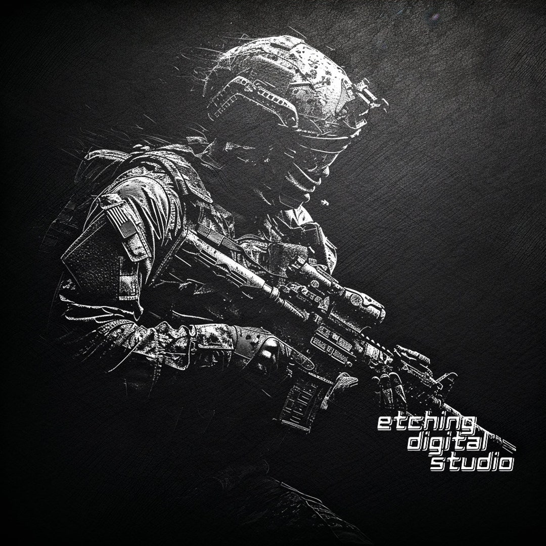 Soldier PNG for CNC Laser Engrave, Laser Burn, Battlefield Soldier ...