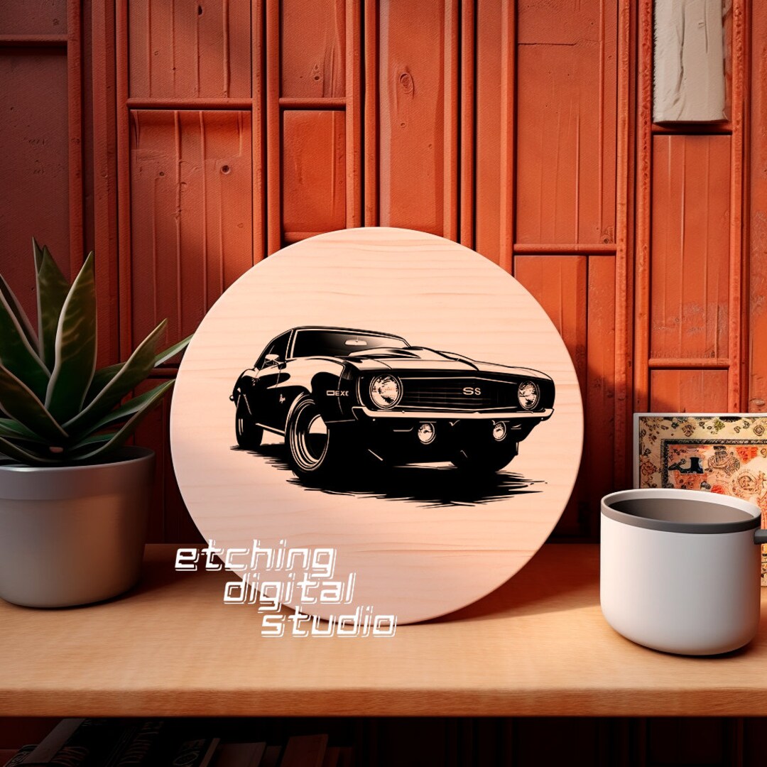 Muscle Car PNG for CNC Laser Engrave, Laser Burn, Glowforge File ...