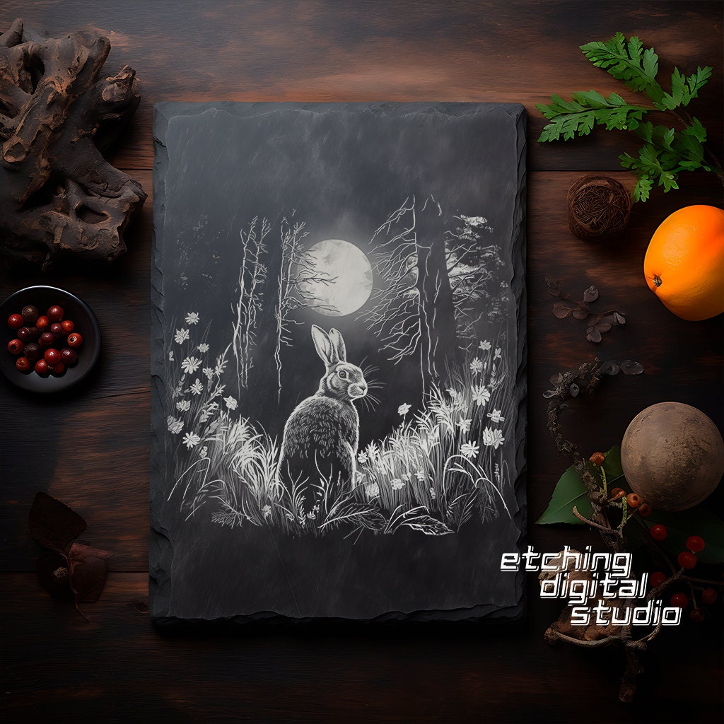 Rabbit Forest PNG for CNC Laser Engrave Laser Burn Glowforge - Etsy