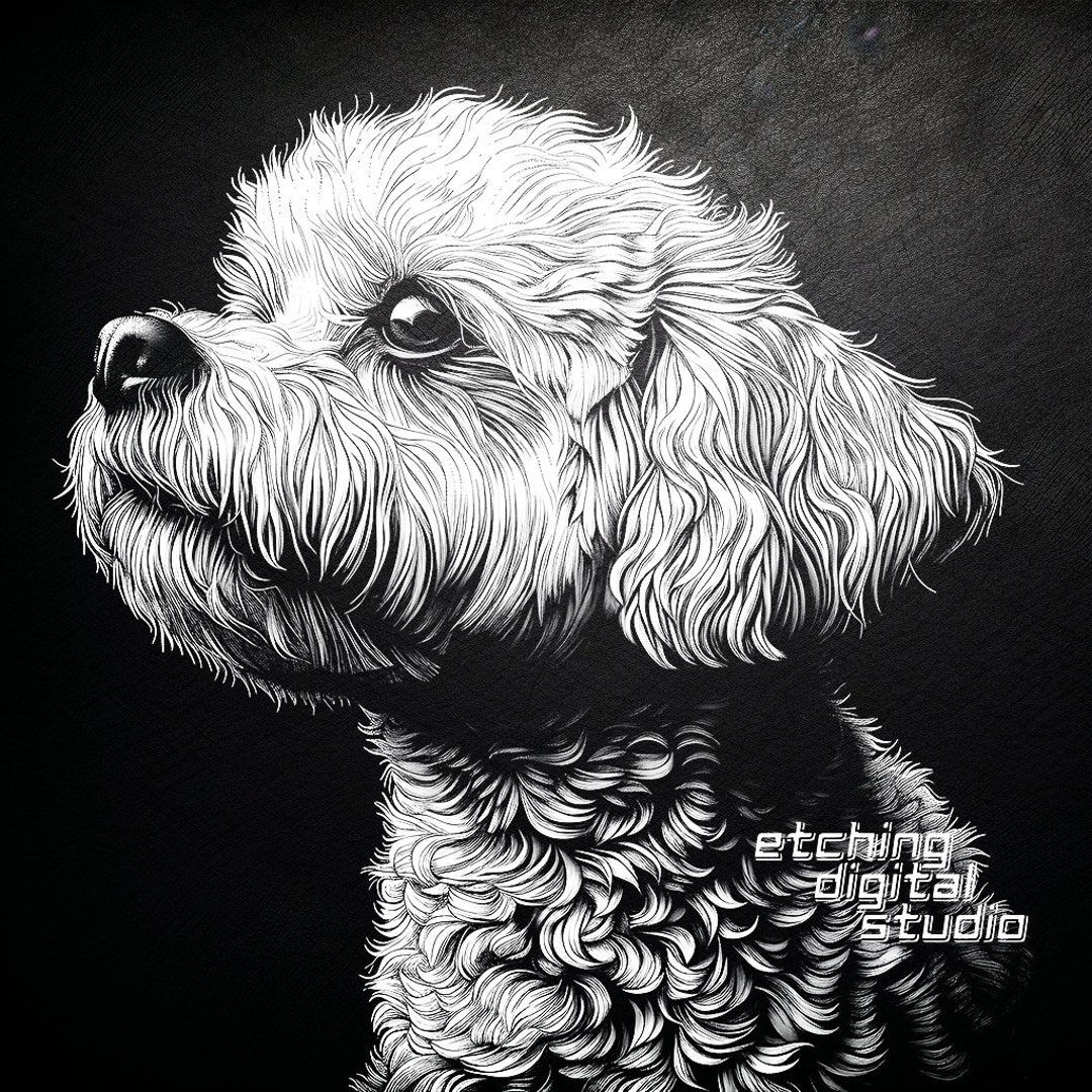 Bichon Frize Dog Breed, Laser Engraving PNG File, Slate Coaster ...