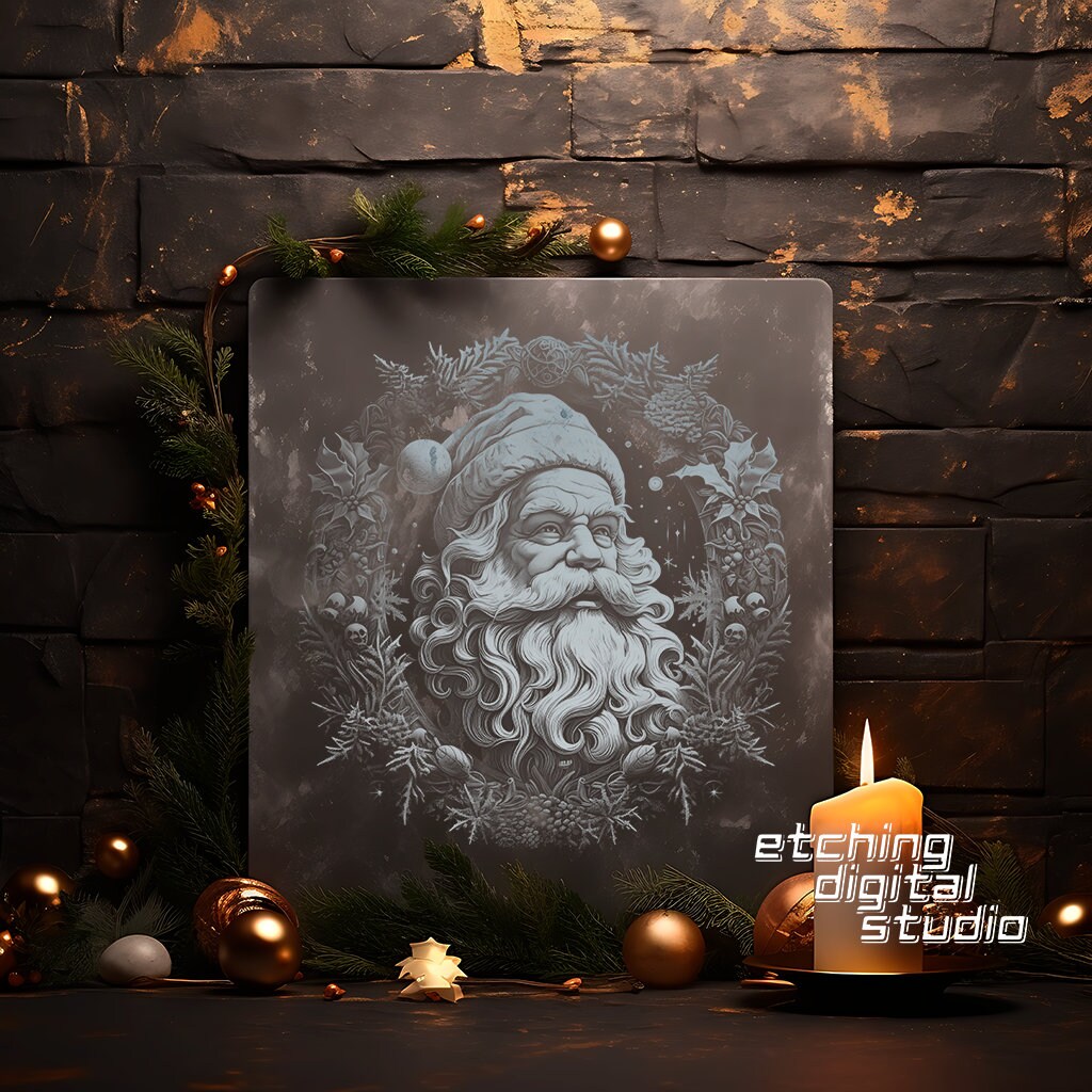 Santa Claus PNG for CNC Laser Engrave, Laser Burn, Glowforge File ...