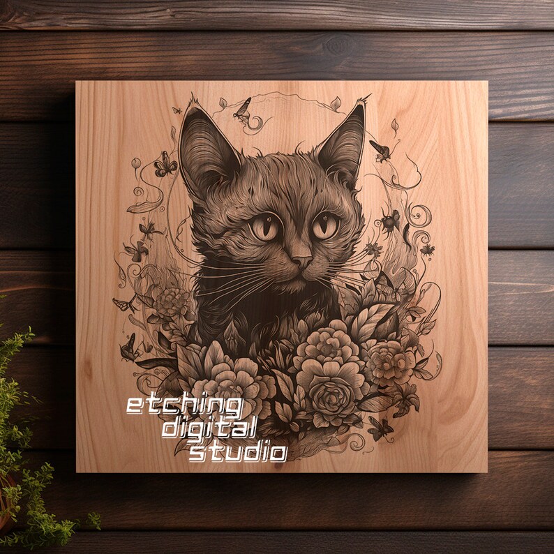 Witch Cat PNG for CNC Laser Engrave, Laser Burn, Glowforge File ...