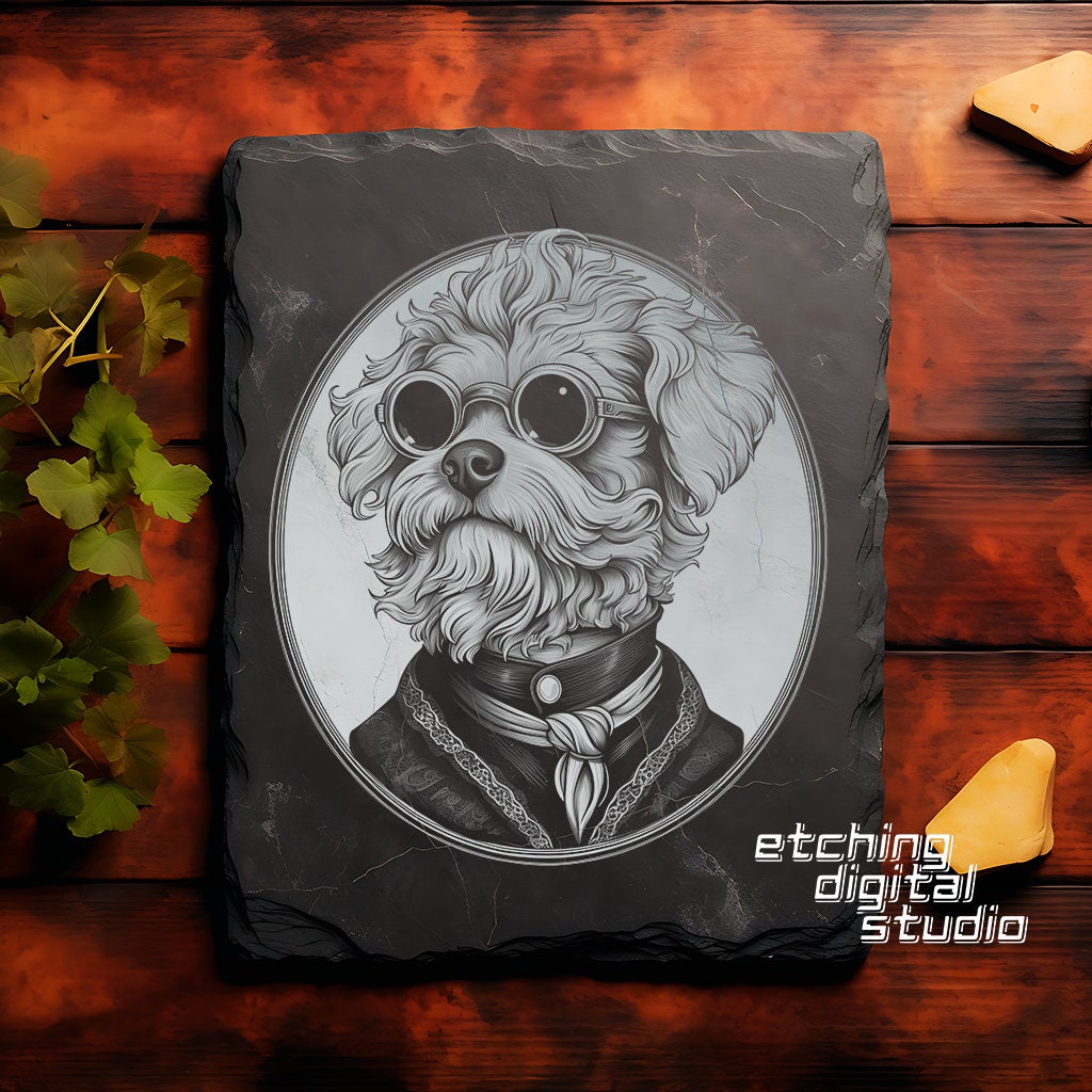 Dog With Style PNG for CNC Laser Engrave Laser Burn - Etsy