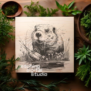 Beaver PNG for CNC Laser Engrave, Laser Burn, Glowforge File, Lightburn ...